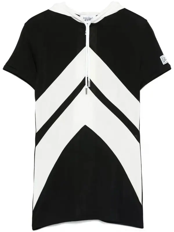 Jean Paul Gaultier Chevron Hooded Top
