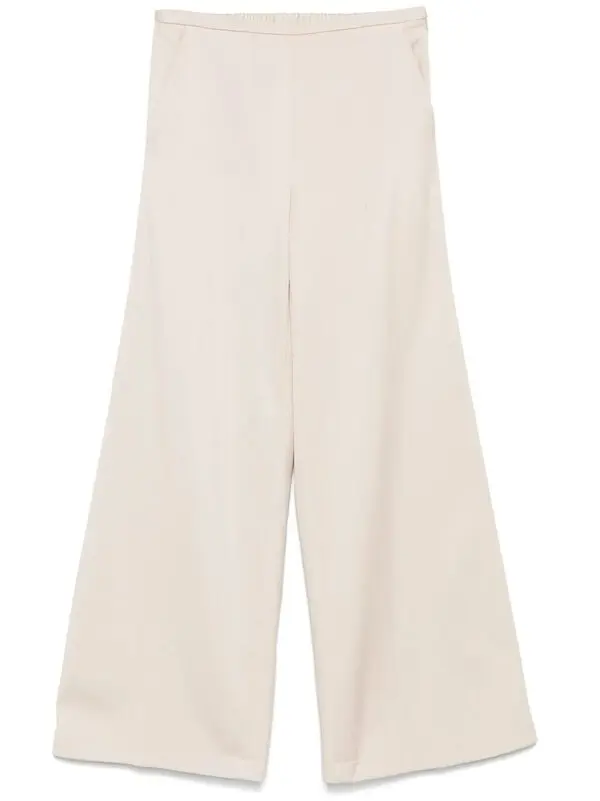 FORTE_FORTE Mercerized Cotton Twill Flared Pants - Brown
