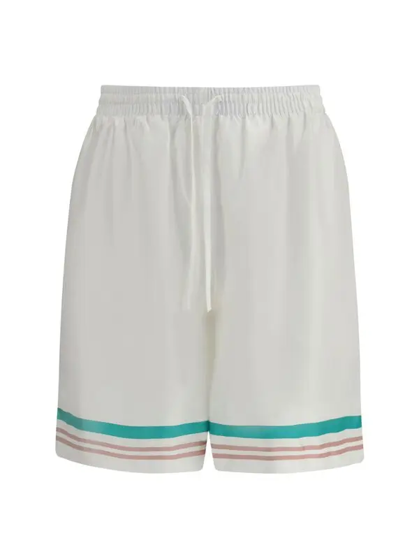 Casablanca Printed Silk Twill Bermuda Shorts