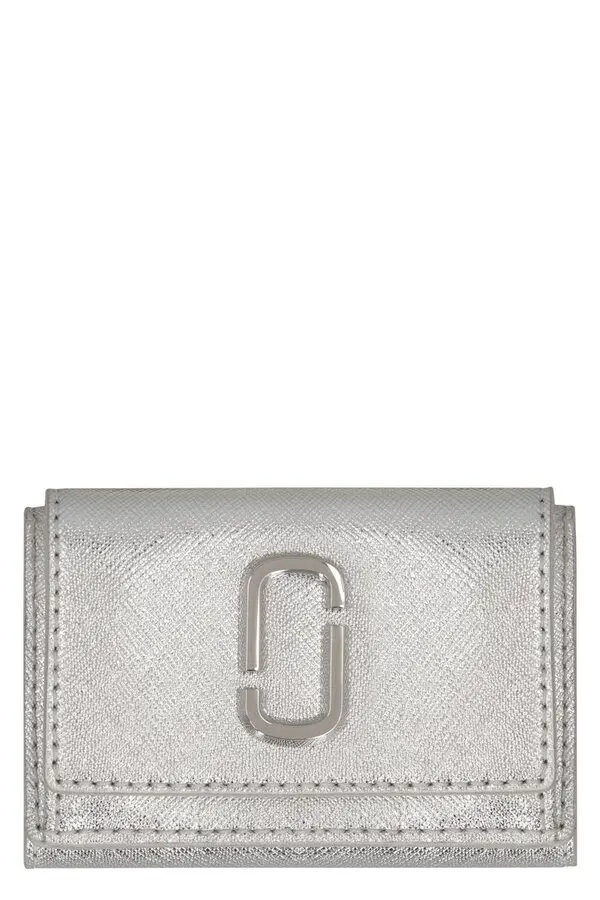 Marc Jacobs Mini Snapshot Leather Wallet - Silver