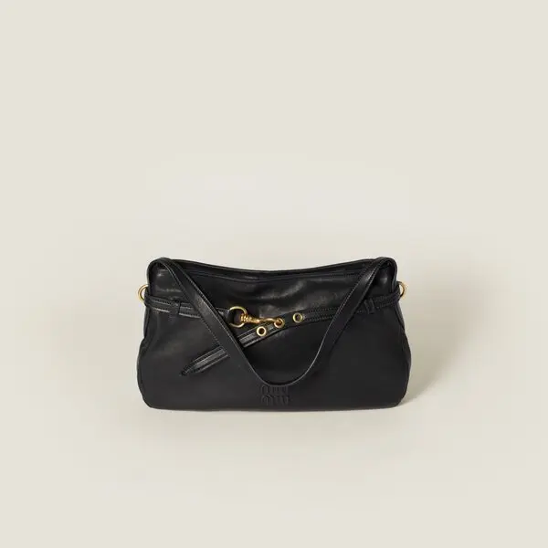 Miu Miu Nappa Leather Shoulder Bag - Black