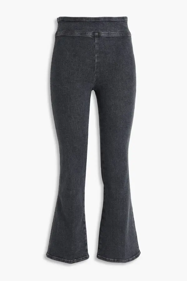 FRAME Jetset Cropped High-rise Bootcut Jeans - Charcoal