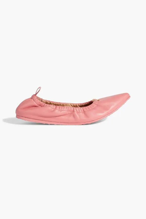 GIANVITO ROSSI Alina Leather Point-toe Flats