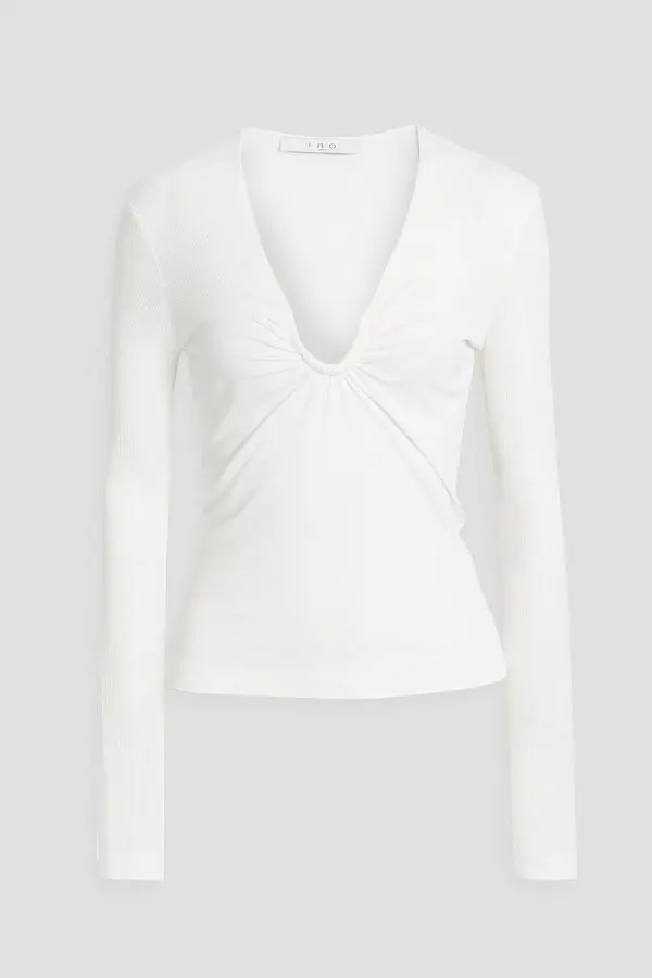 IRO PARIS Hallya Ribbed Jersey Top