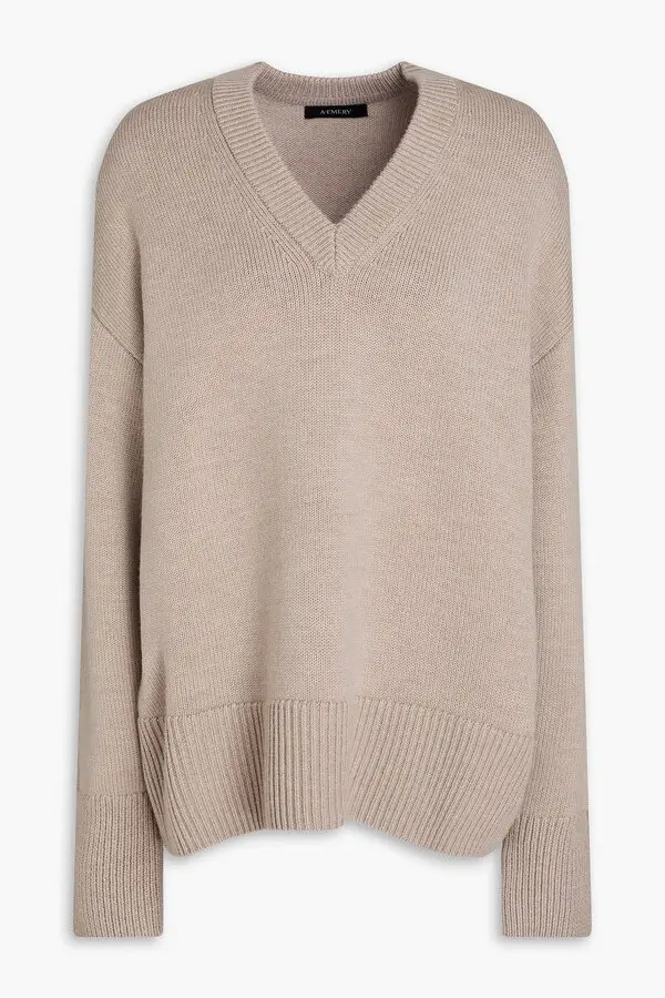 A.emery Lewis Merino Wool-blend Sweater - Mushroom