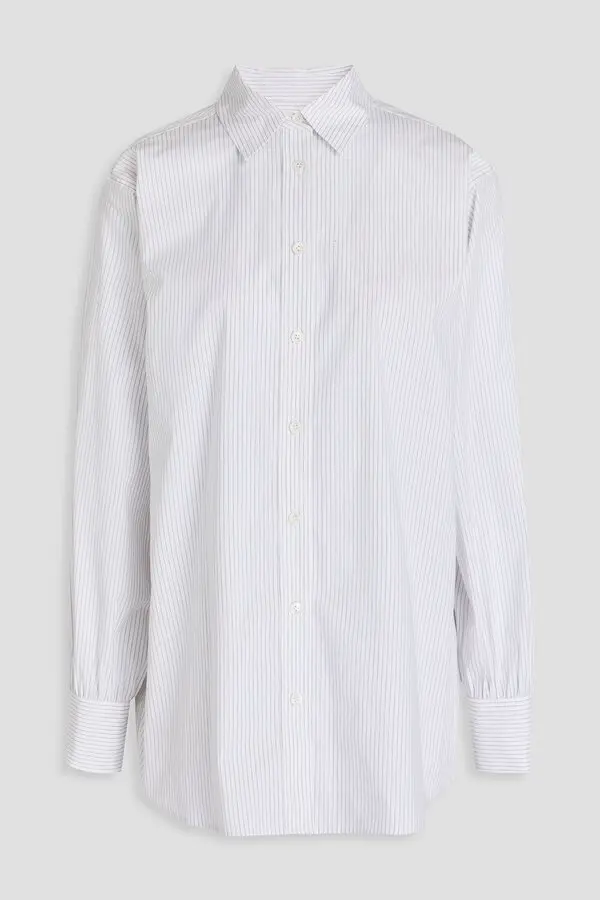 FRAME Striped Cotton-blend Poplin Shirt