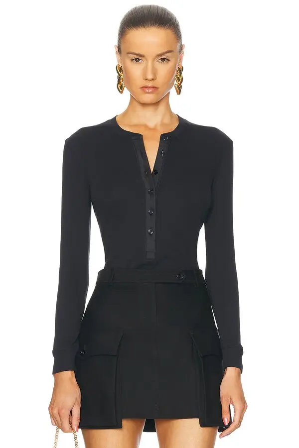 TOM FORD Long Sleeve Henley Top