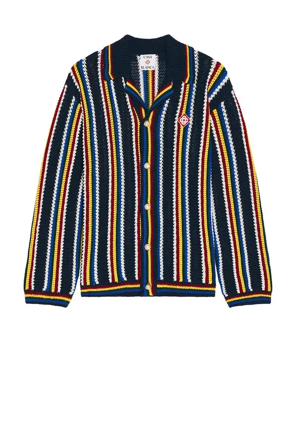 Casablanca Crochet Shacket - Navy
