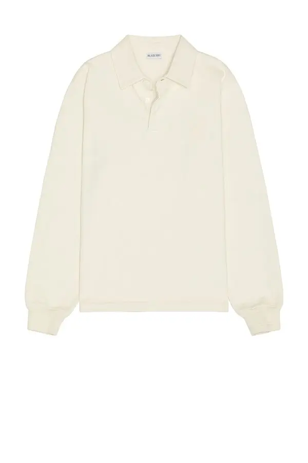 Burberry Embroidered B-shield Rugby Top In Ivory