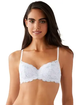 Wacoal B.tempt'd Feeling Famous Balconette Contour Bra Night/angel Wing - White Frozen Fjord
