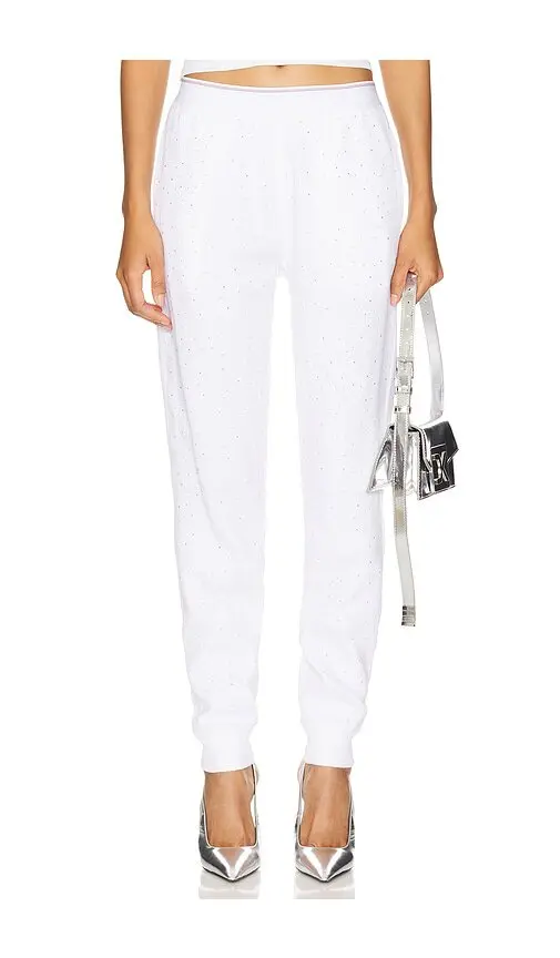 Alexander Wang Hotfix Waffle Jogger Pant - White
