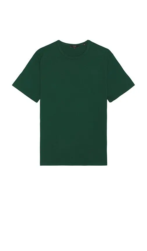 Vince Garment Dye Short Sleeve Tee In Dark Green - Washed Bamboo