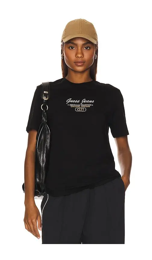 GUESS JEANS Short Sleeve Slim Script Tee