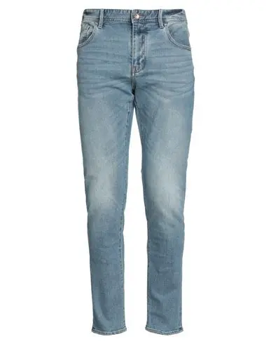 Armani Exchange Cotton-blend Jeans With Leather Applications