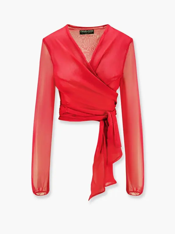Chiara Boni La Petite Robe Takao Chiffon Shirt - Red