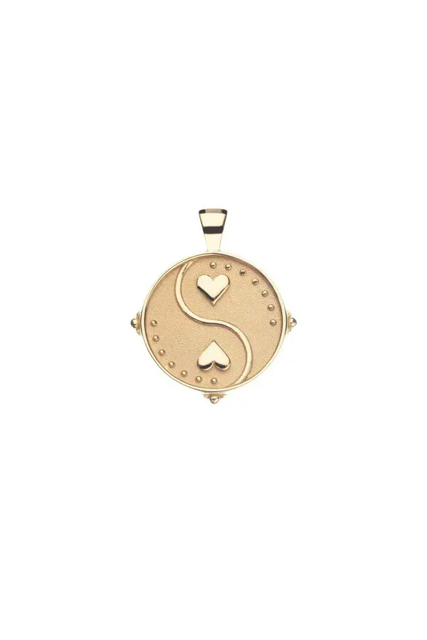 JANE WIN Balance Jw Small Pendant Coin In Solid - Gold