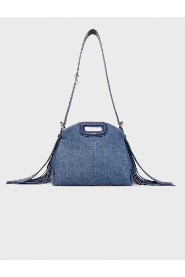 Maje Miss M Mini Denim Bag - Blue