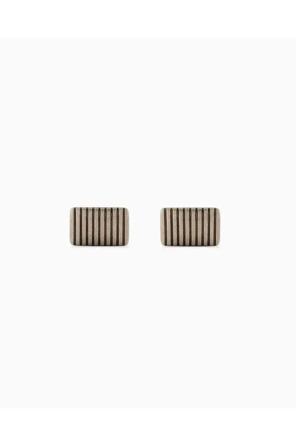 Giorgio Armani Sterling Striped-effect Cufflinks