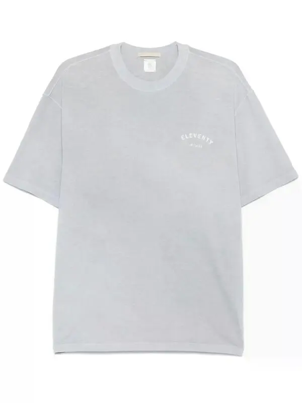 Eleventy Logo-print T-shirt - Blue