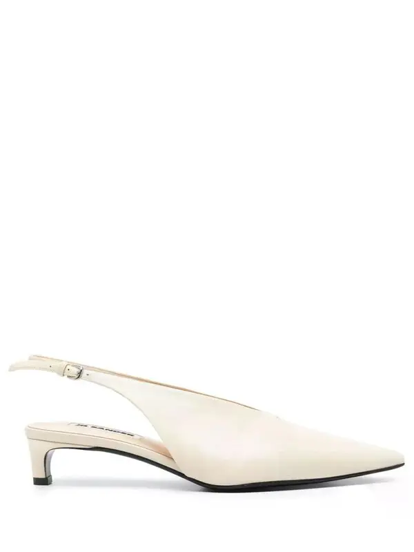 JIL SANDER 40mm Leather Slingback Pumps - Neutrals
