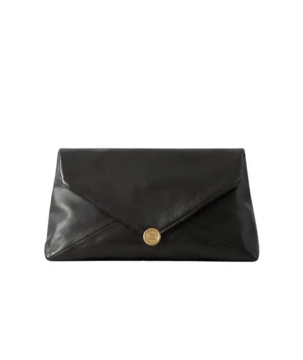 Dries Van Noten Textured-leather Clutch - Black