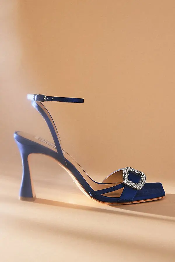 Badgley Mischka Judith Heeled Square-toe Sandals - Blue
