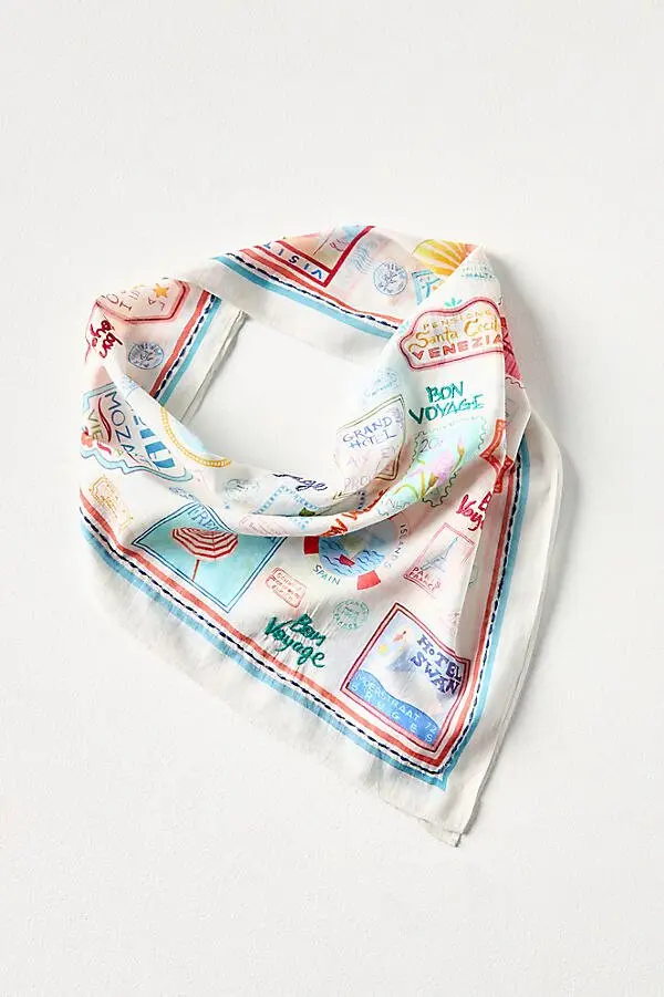 Vismaya X Stamp Icon Scarf - White