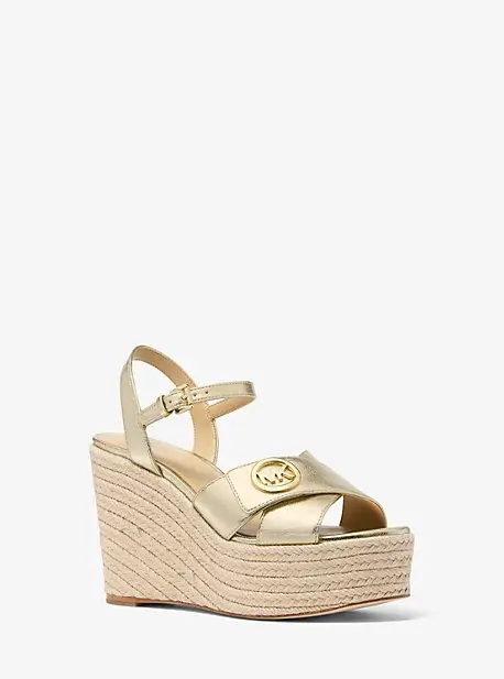 Michael Kors Hannah Metallic Wedge Sandal - Gold