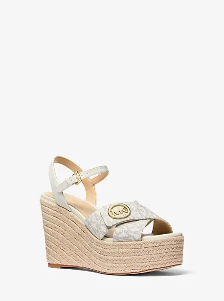 Michael Kors Hannah Wedge Sandals - Natural