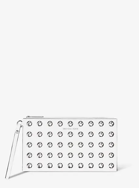 Michael Kors Jet Set Large Studded Wristlet - White