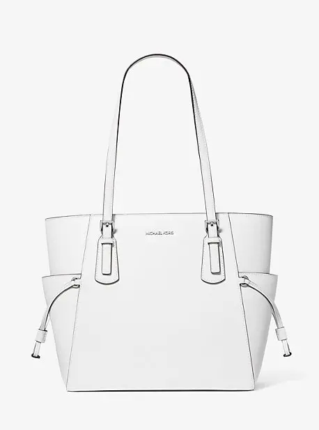 Michael Kors Large Voyager Saffiano Leather Tote Bag - White