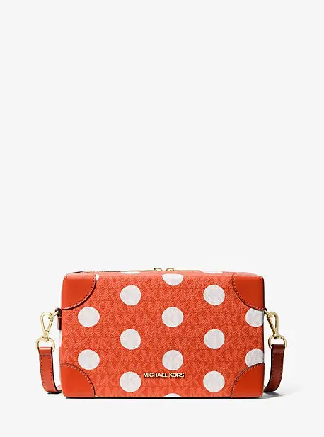 Michael Kors Jeanie Small Polka Dot Trunk Crossbody Bag - Red