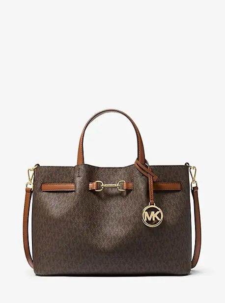 Michael Kors Carson Medium Signature Logo Satchel - Brown