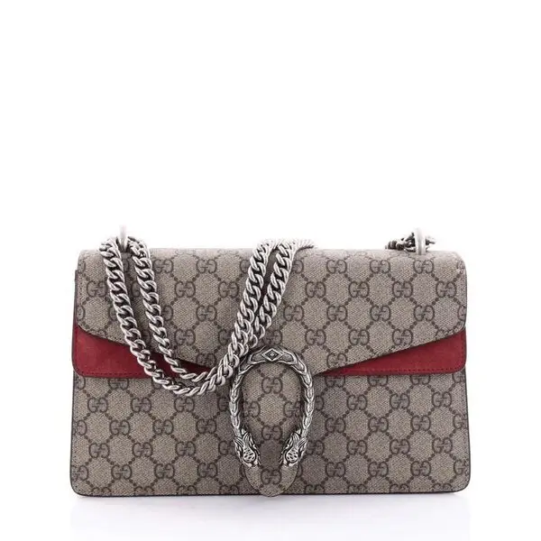 Gucci Dionysus Gg Supreme Small Shoulder Bag - Beige/red