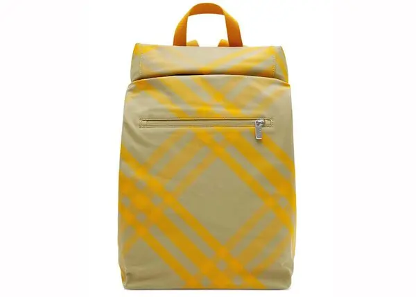 Burberry Checked Backpack - Yellow/beige