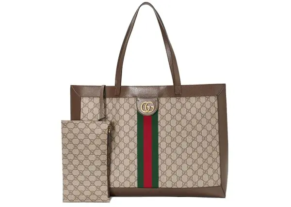 Gucci Ophidia Soft Gg Supreme Medium Tote - Beige/ebony