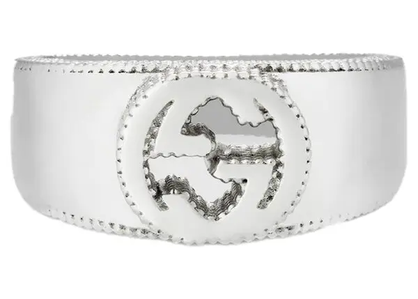 Gucci Interlocking G Ring Textured Outline