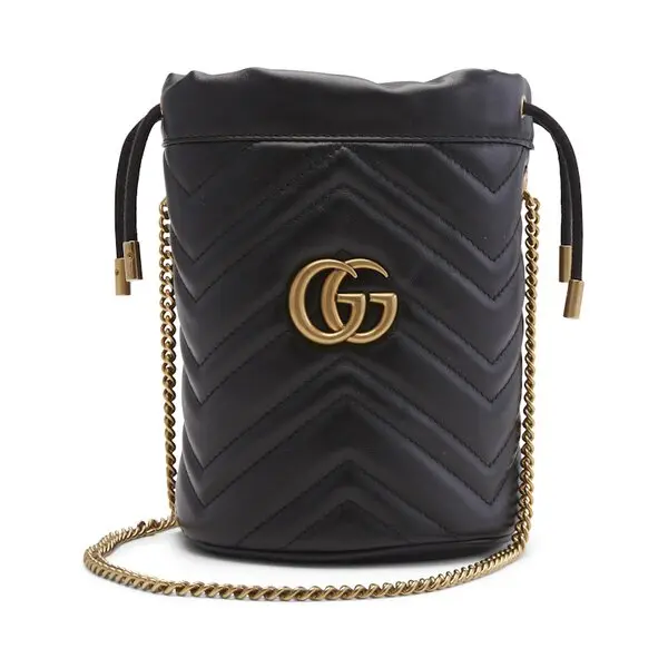 Gucci Gg Marmont Mini Bucket Bag - Black