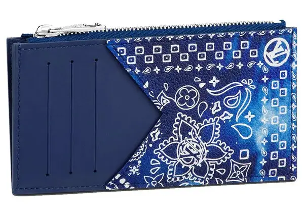 LOUIS VUITTON Coin Card Holder Bandana Monogram - Blue