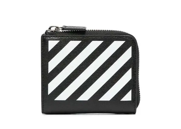 Off-White Off Off Diag Print Zip Walletin