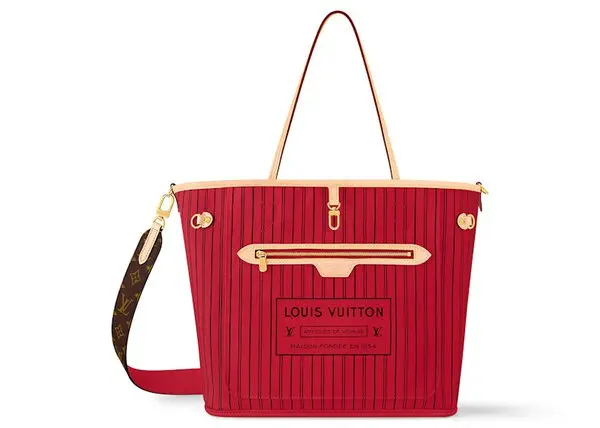 LOUIS VUITTON Neverfull Bandouliere Mm Inside Out - Monogram/rouge Sari