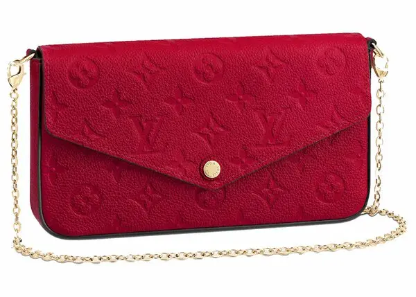 LOUIS VUITTON Félicie Pochette Monogram Empreinte - Scarelet Red Red