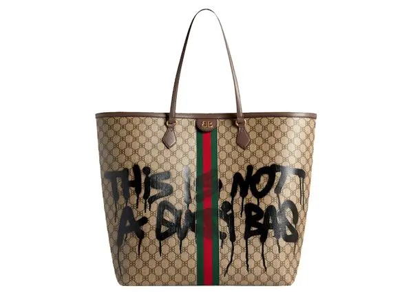 Gucci X Balenciaga The Hacker Project Graffiti Large Tote Bag - Beige
