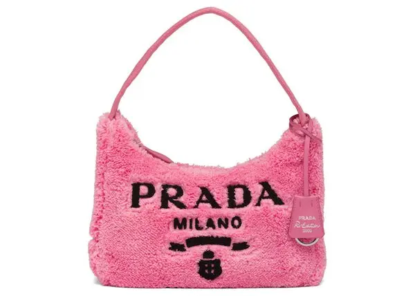 Prada Re-edition 2000 Terry Mini Bag - Petal Pink/black