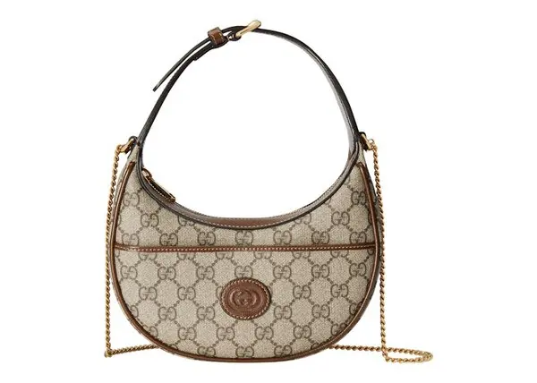 Gucci Mini Gg Supreme Halfmoon Bag - Beige/ebony