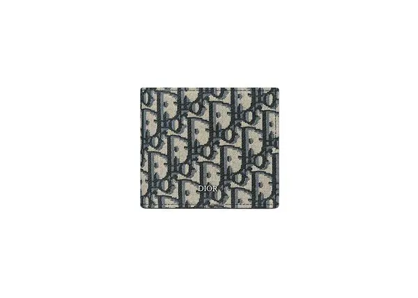 Dior Compact Wallet - Beige And Black Dior Oblique Jacquard