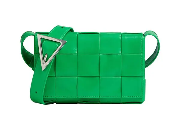 Bottega Veneta Cassette Intreccio Crossbody Bag Small - Parakeet