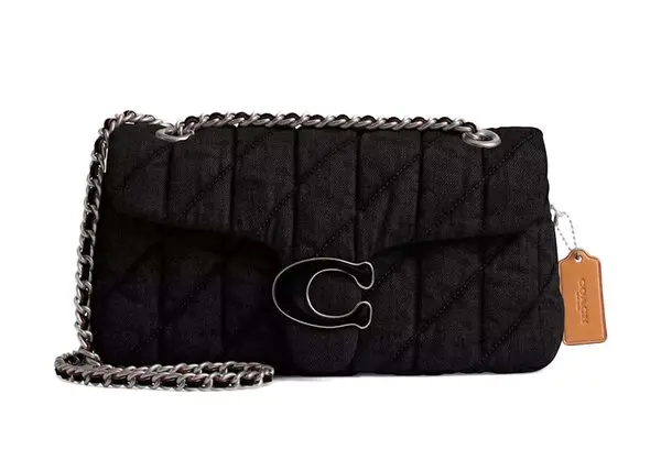 Coach Tabby 26 Quilted Shoulder Bag - Silver/black