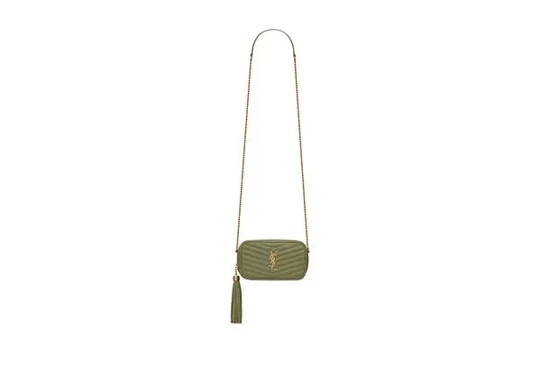 Saint Laurent Lou Mini Bag In Quilted Grain De Poudre Embossed