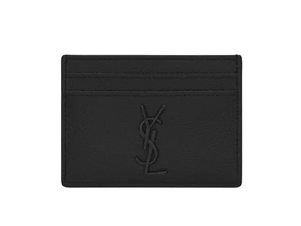 Saint Laurent Cassandre Card Case Black Logo - Matte Black